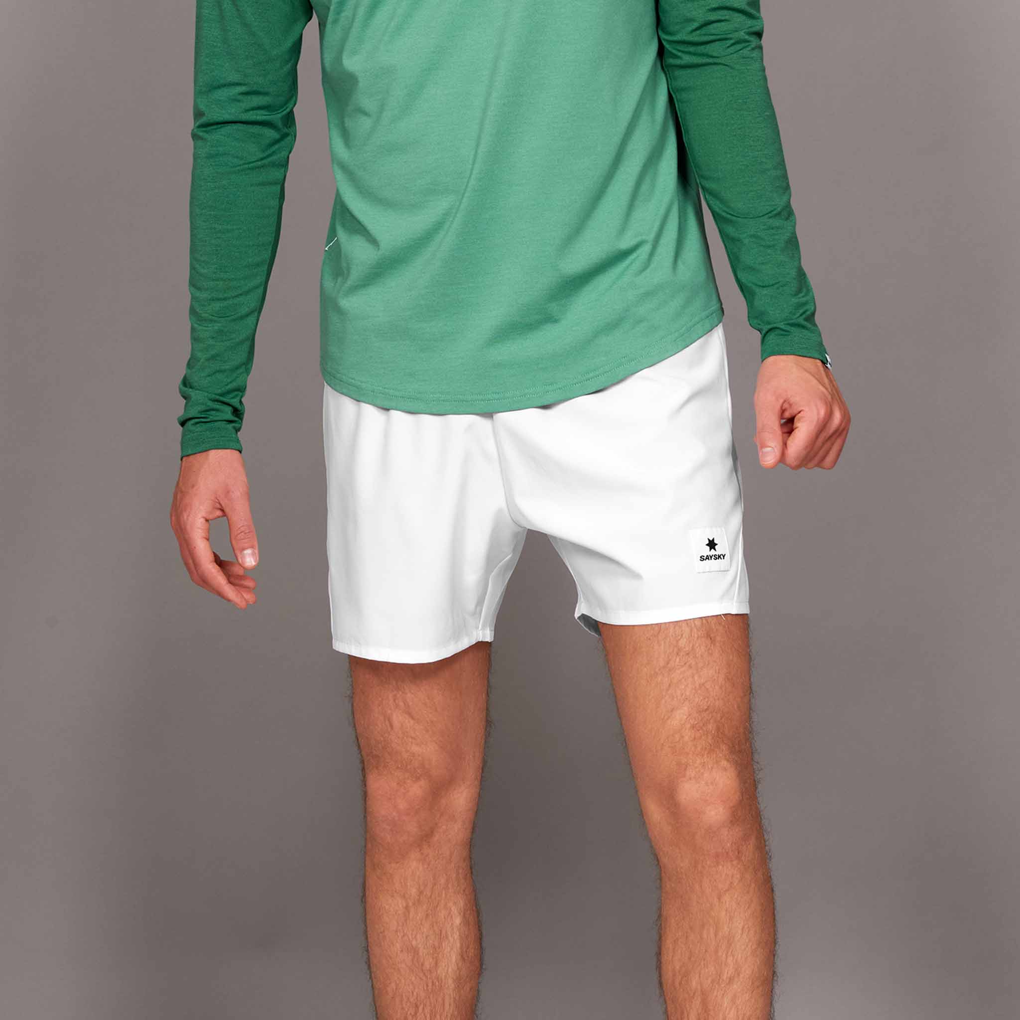 SAYSKY Men's Pace Shorts 5" - White | Run4It